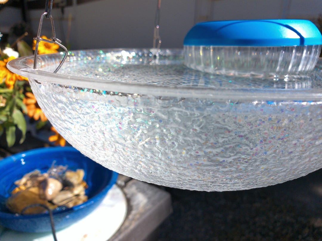 Hanging or Table Party Crystal Sparkle Bowl With Color Changing Night ...