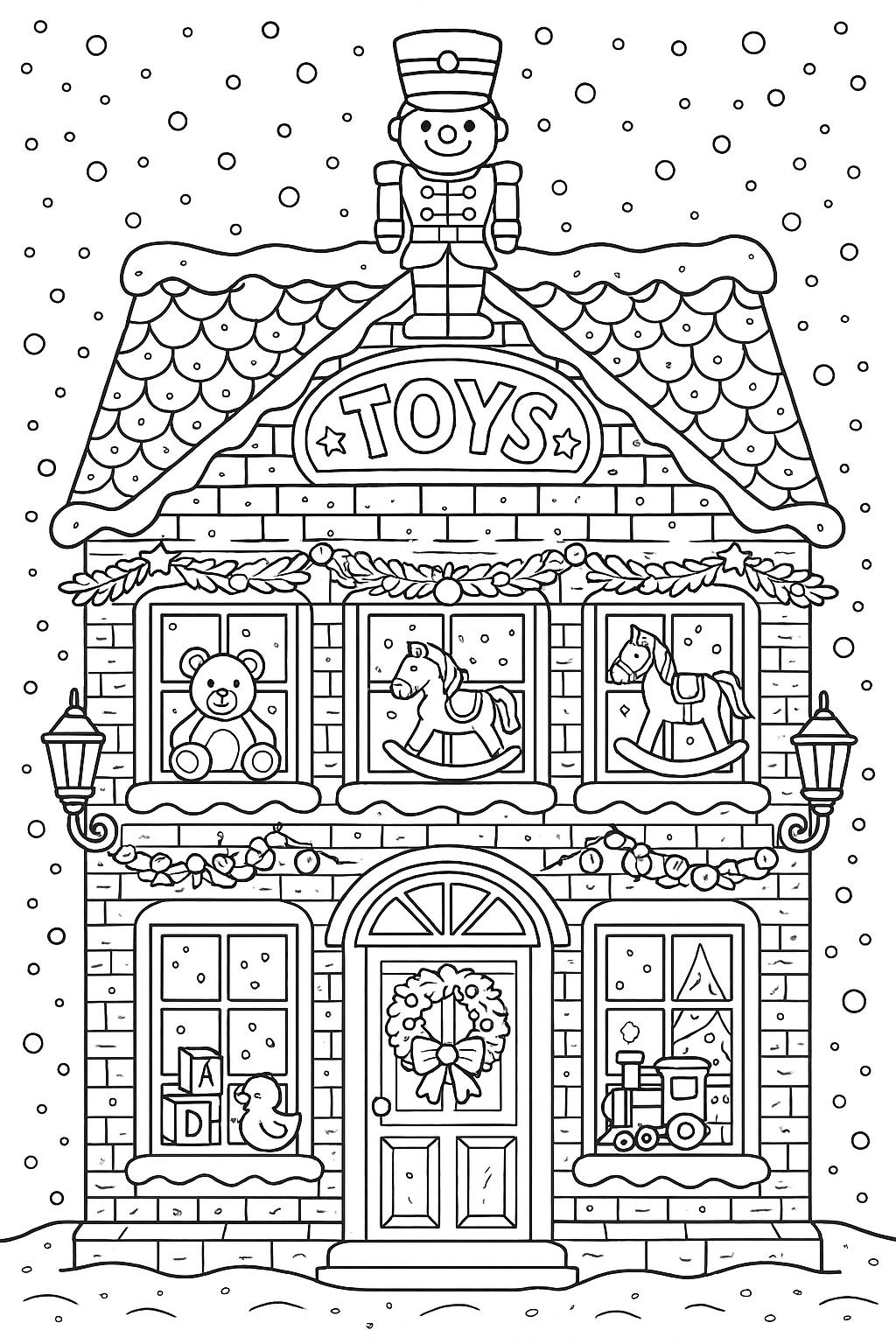 Christmas Village Coloring Pages | 15 Winter Houses (printable PDF) - Etsy