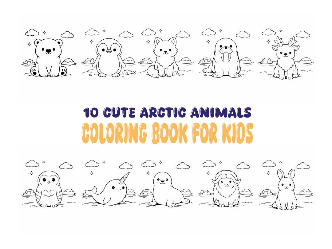 Arctic Animals Coloring Pages for Kids | Winter Coloring Book ...