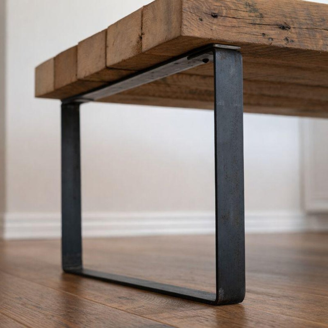 Handcrafted Steel Table Leg | Rustic Farmhouse Style With Cross Bar - Etsy