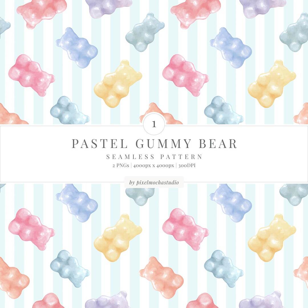 Gummy Bear Seamless Pattern | Pastel Digital Paper | Repeating ...