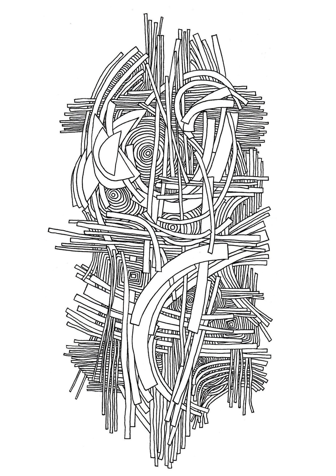 Line Drawing No.3, Hand Drawn Design for Colouring - Etsy