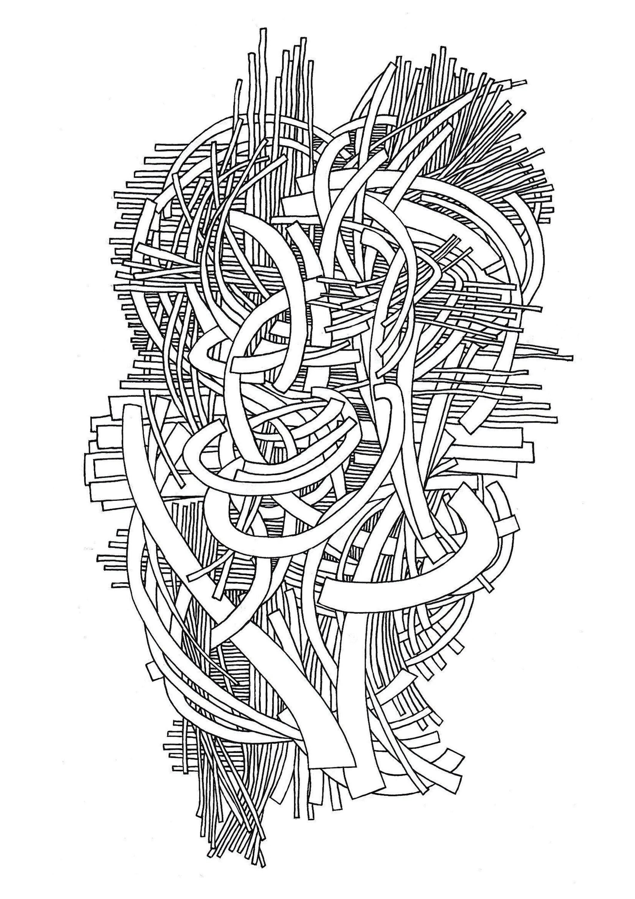Line Drawing No.5, Hand Drawn Design for Colouring - Etsy