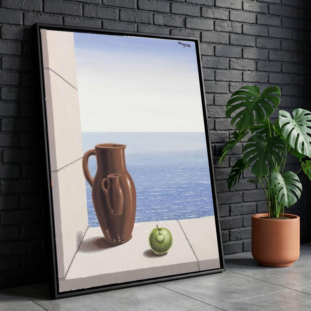 Rene Magritte Surrealist Canvas Art Print, Ocean View Still Life - Etsy