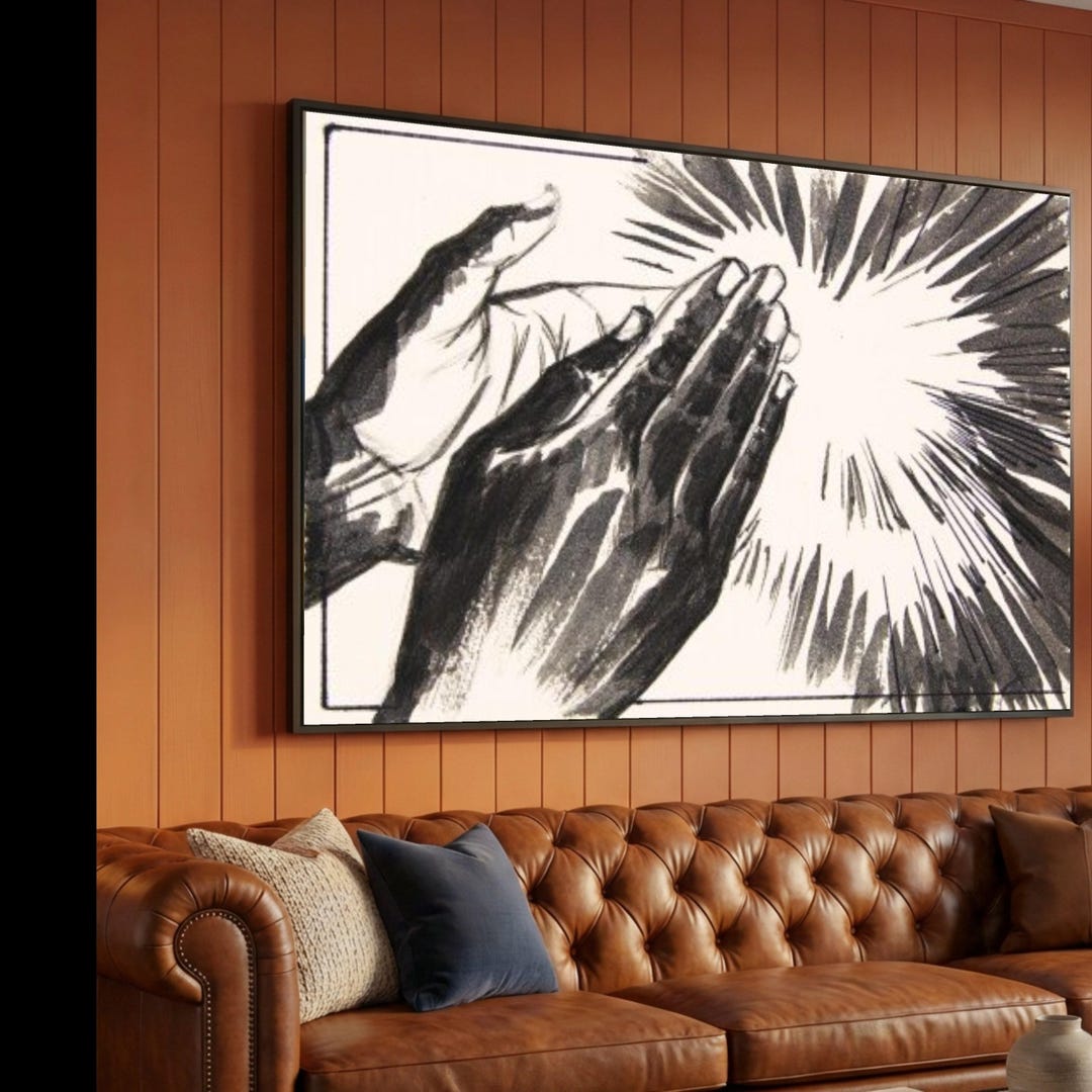 Black Hands Clapping Canvas, Expressive Monochrome Art Print - Etsy