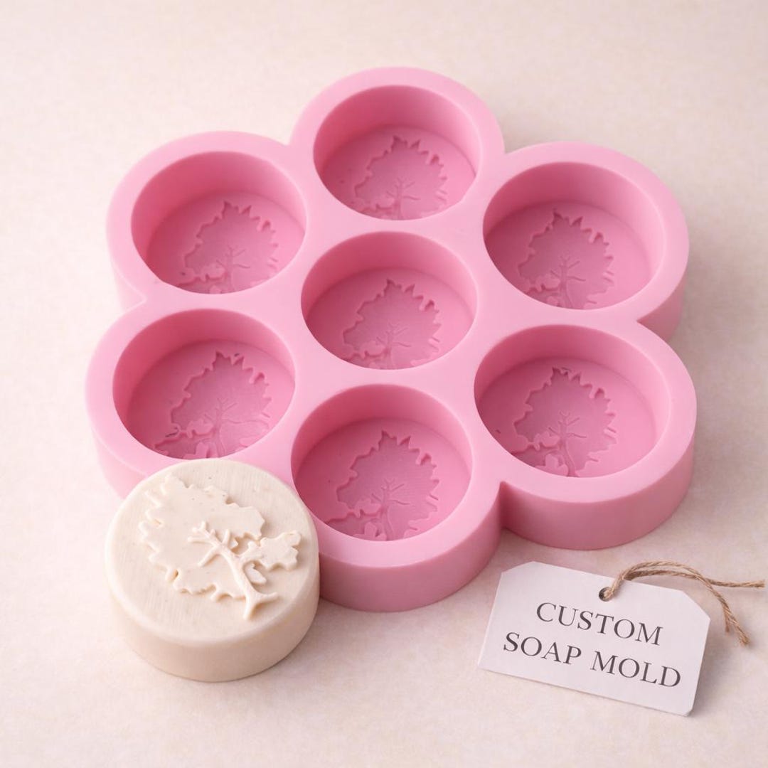 Custom Round Soap Mold With Logo or Text, Personalized Silicone Mold ...