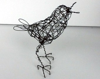 Wire bird sculpture | Etsy