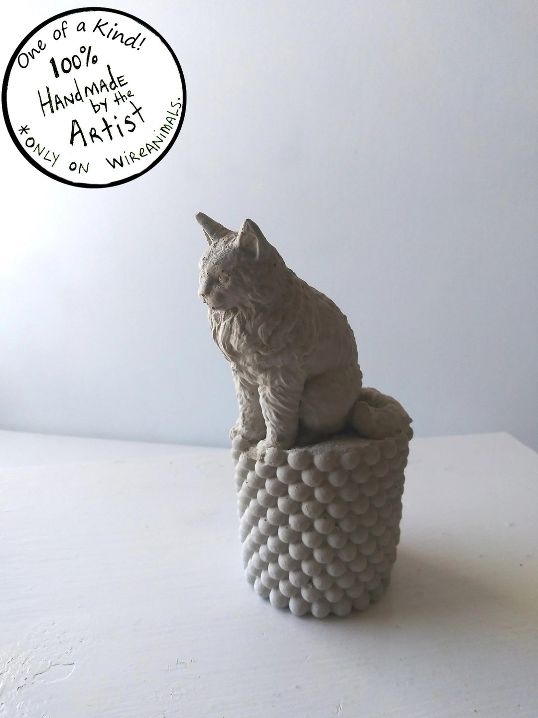 Pilar Cat - Experimental Piece - One-off Art, Fluffy Kitty on A Bubble ...