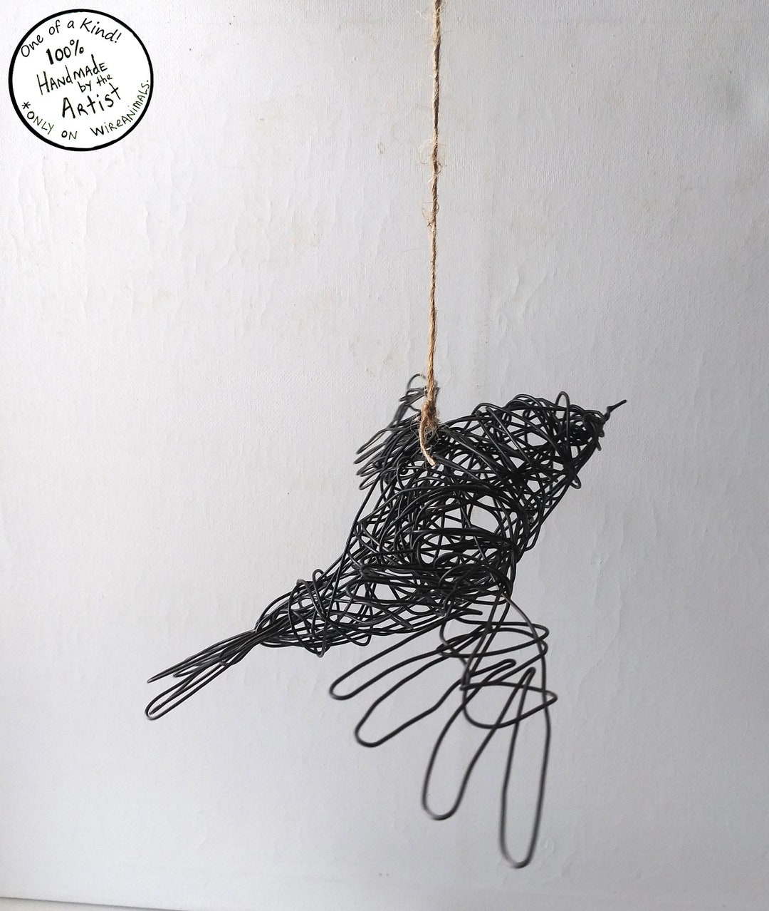 Original Handmade Flying Wire Bird Sculpture - Sestina - Hand Made ...