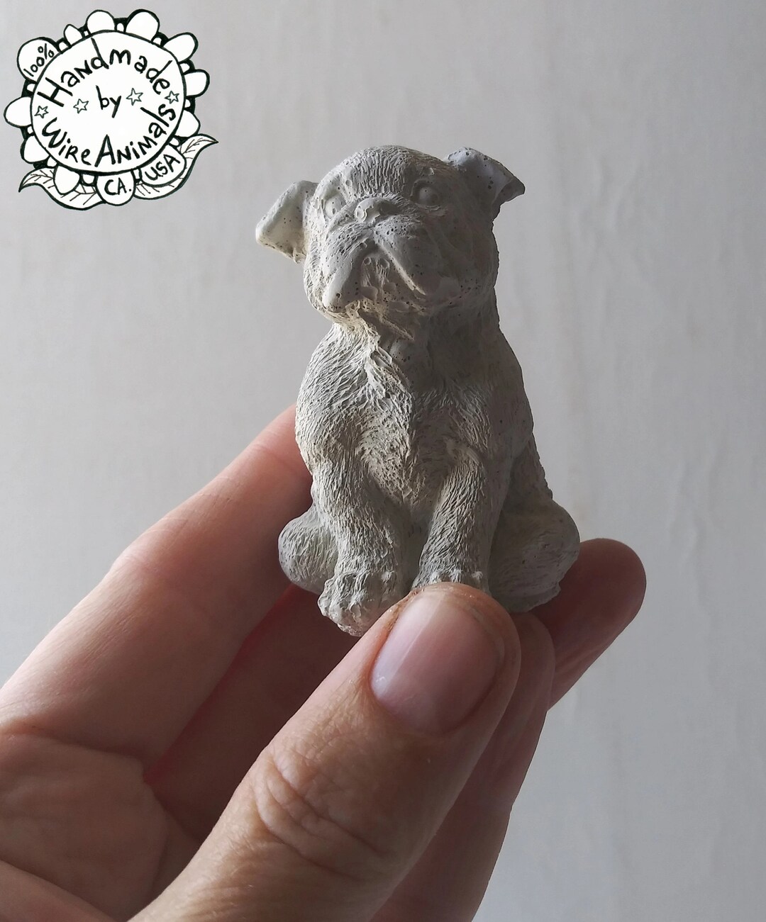 Boxer Puppy Concrete Dog - Small Dog Sculpture in Concrete- Gift for ...