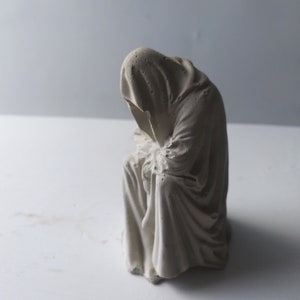 Cloaked Figure Cement Sculpture Art, Desktop, Concrete Art Statue ...