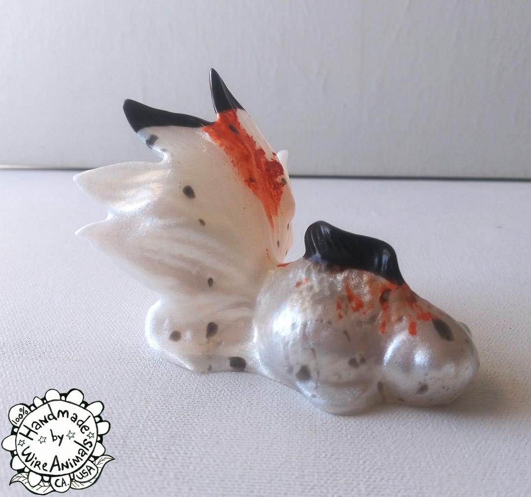 Fancy Goldfish Resin Fish Sculpture Fish Figurine, White, Orange, Black ...