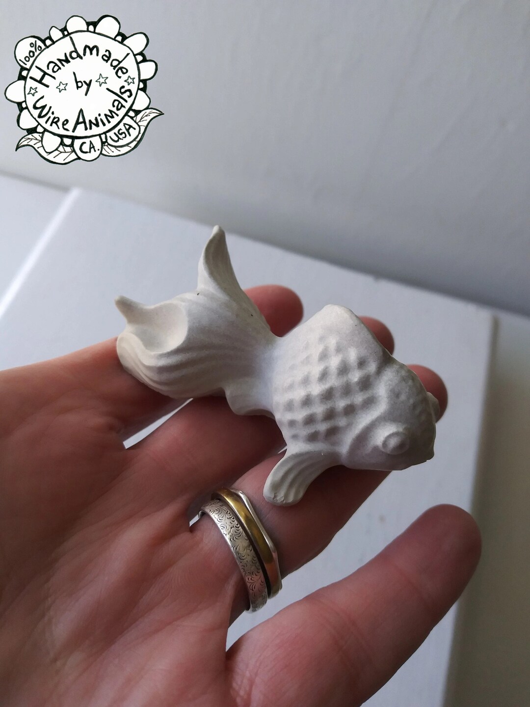 Mini Fancy Goldfish - Concrete Fish Sculpture, Indoor or Outdoor Cement ...