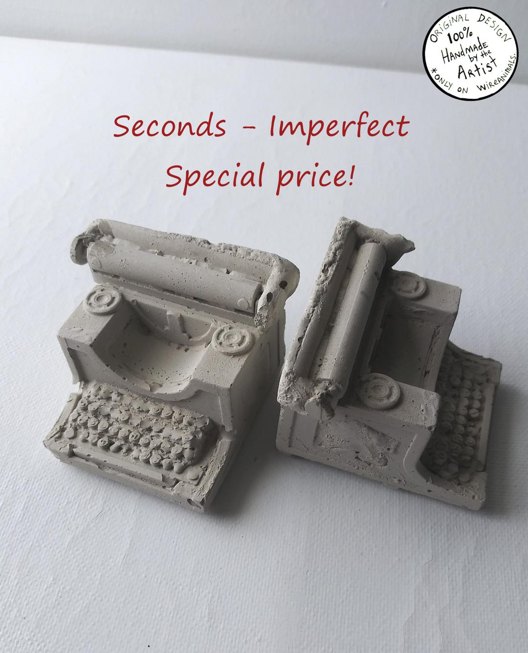 Second-imperfect -mini Concrete Manual Typewriter - Art Sculpture ...