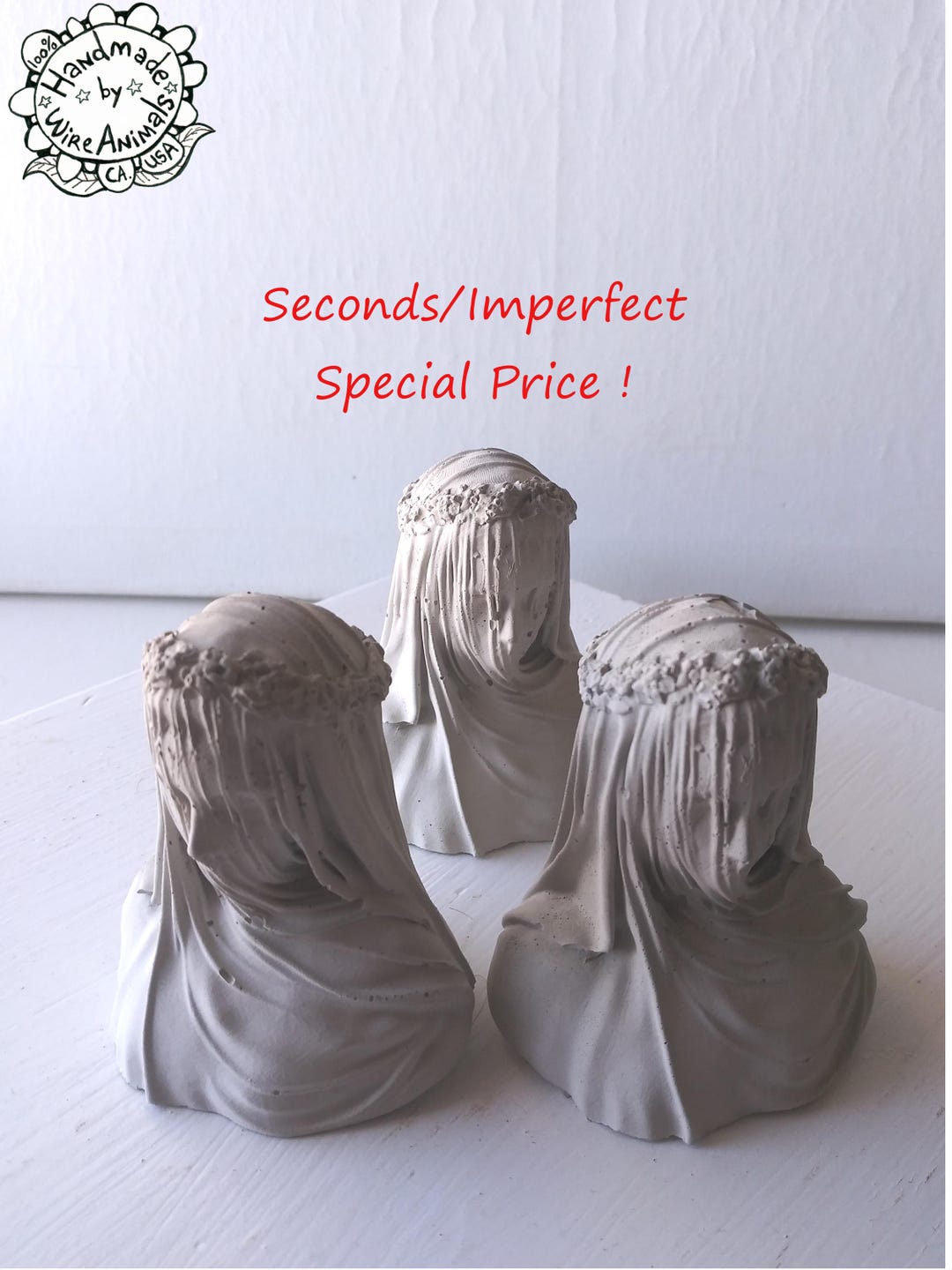 2nd- Veiled Lady Concrete Art Sculpture - Indoor or Outdoor Garden Art ...