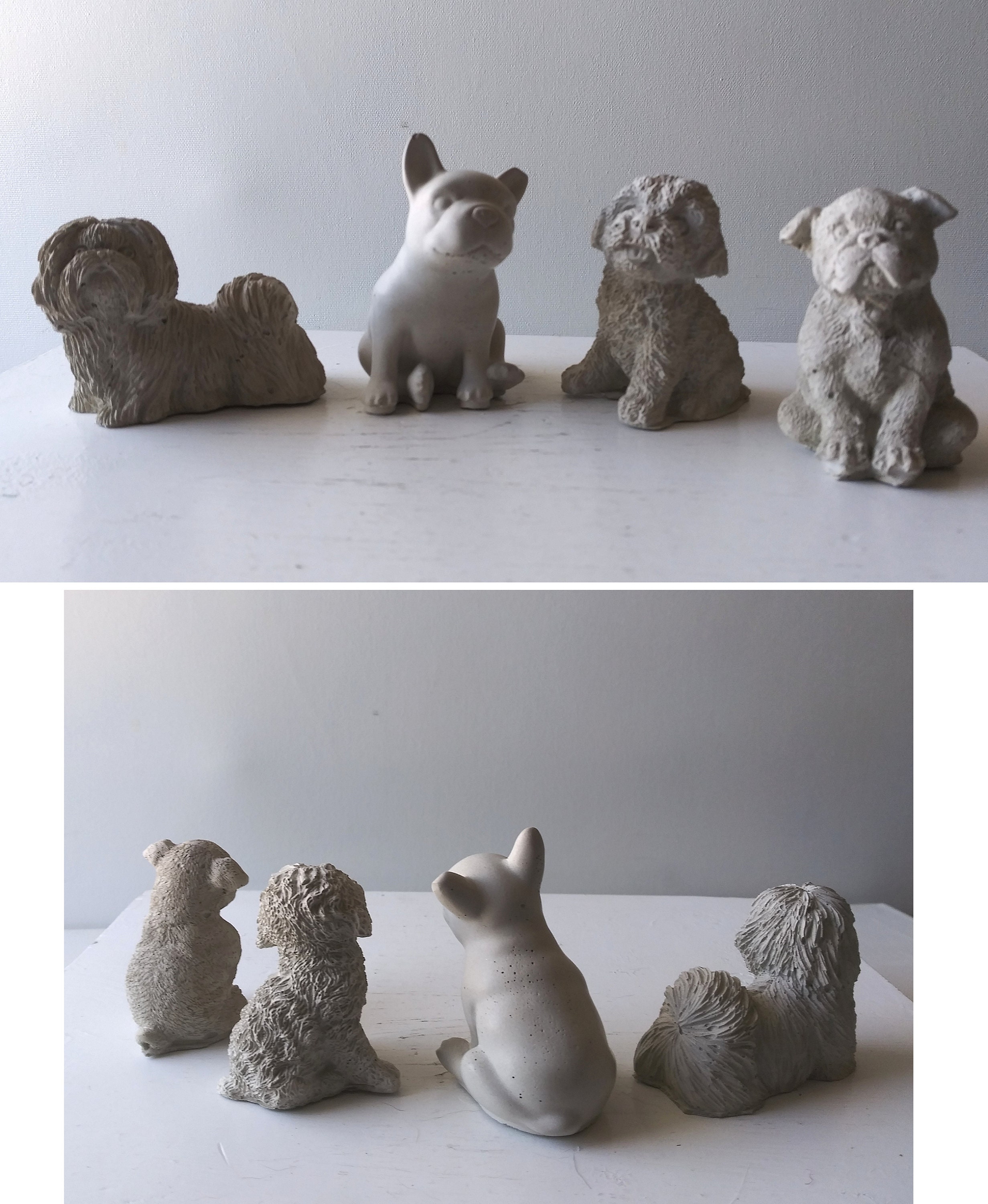 Concrete Dogs Small Dog Sculptures in Concret Gift for Dog - Etsy