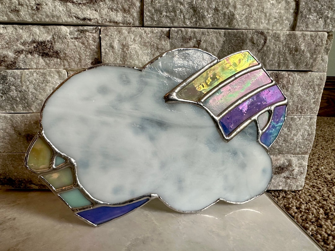 Iridescent Stained Glass Cloud Suncatcher - Etsy