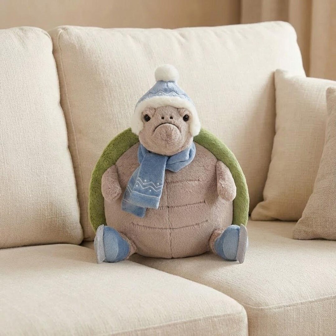 Emotional Support Turtle | Sad Sea Turtle Plush | Grumpy Animal Stuffed ...
