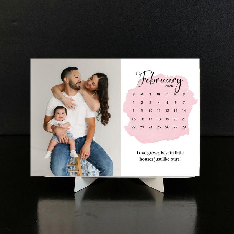 2026 Editable Desk Calendar With Photos | Digital Download | 12-month ...