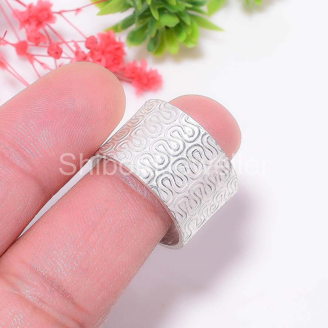 Raw Texture Silver Band Ring Modern Artisan Statement Piece - Etsy