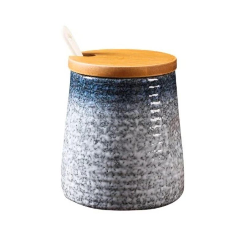 Japanese Ceramic Salt Jar Set With Lids, Kitchen Spice Organizer - Etsy ...