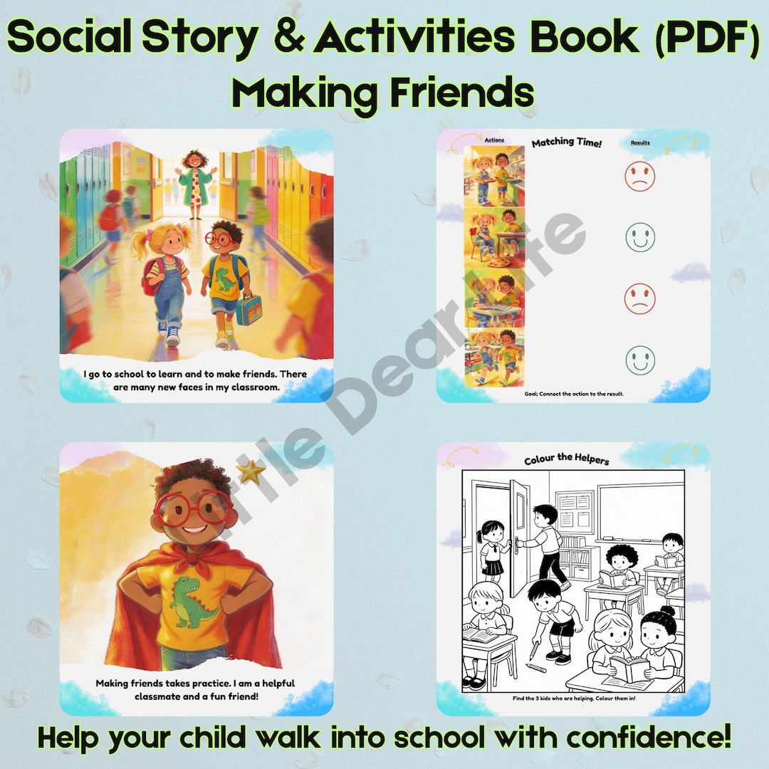 Making Friends Social Story & Activity Book: Preschool-kindergarten ...