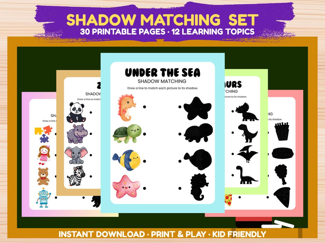 Shadow Matching Worksheets for Preschool | Ages 3–5 | Visual ...