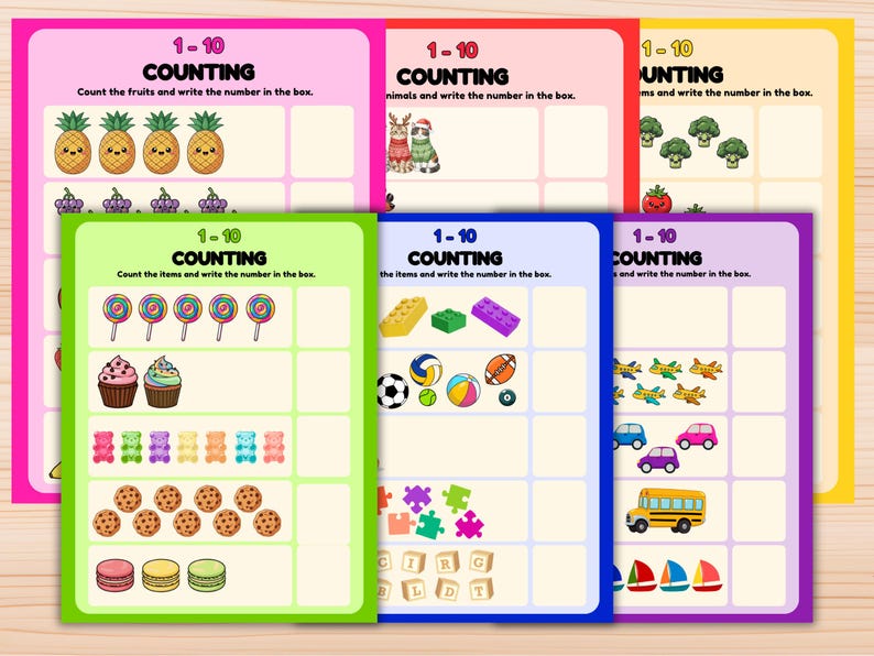 Preschool Counting Worksheets 0–10 | Ages 3–5 Pre-k | Colorful Count ...