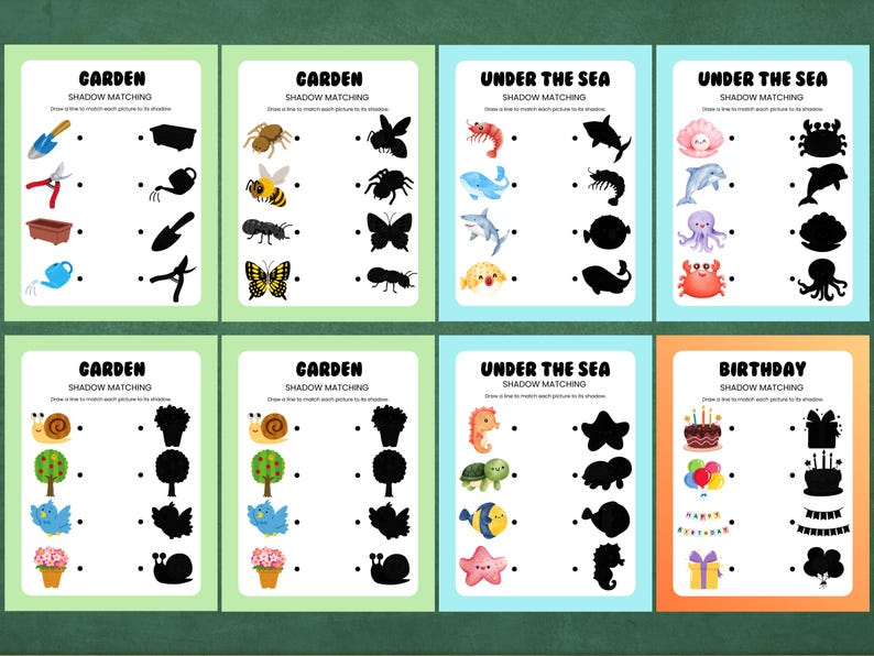 Shadow Matching Worksheets for Preschool | Ages 3–5 | Visual ...