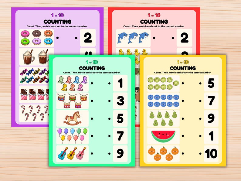 Preschool Counting Worksheets 0–10 | Ages 3–5 Pre-k | Colorful Count ...