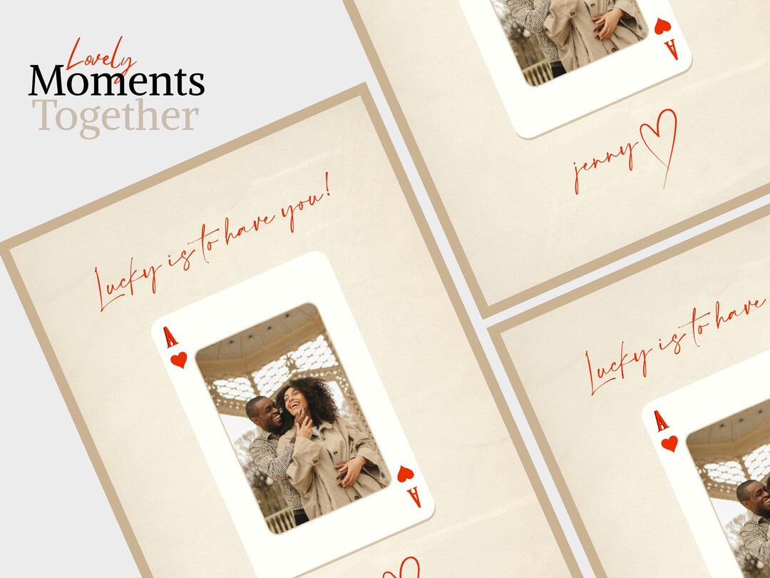 Ace of Hearts Couple Photo Print, Personalized Card, Digital Download ...