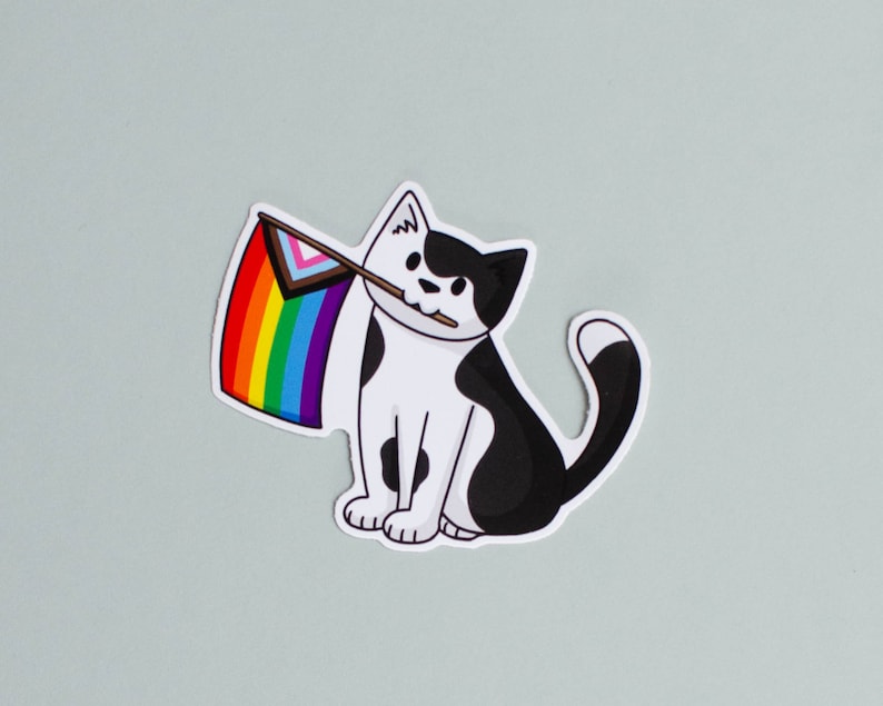 Pride Flag Cat - Vinyl Sticker - Pride Rainbow / Progress / Trans / Ace ...