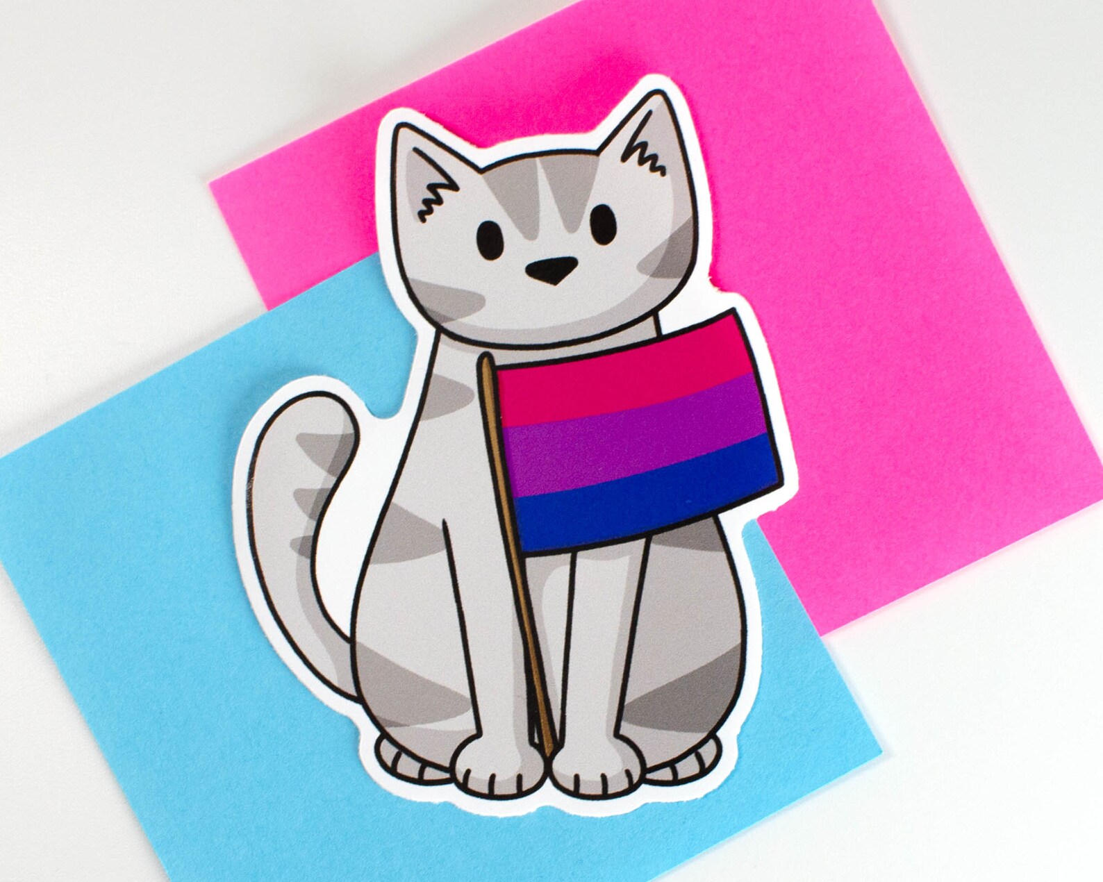 Pride Flag Cat Vinyl Sticker Pride Rainbow / Progress / - Etsy