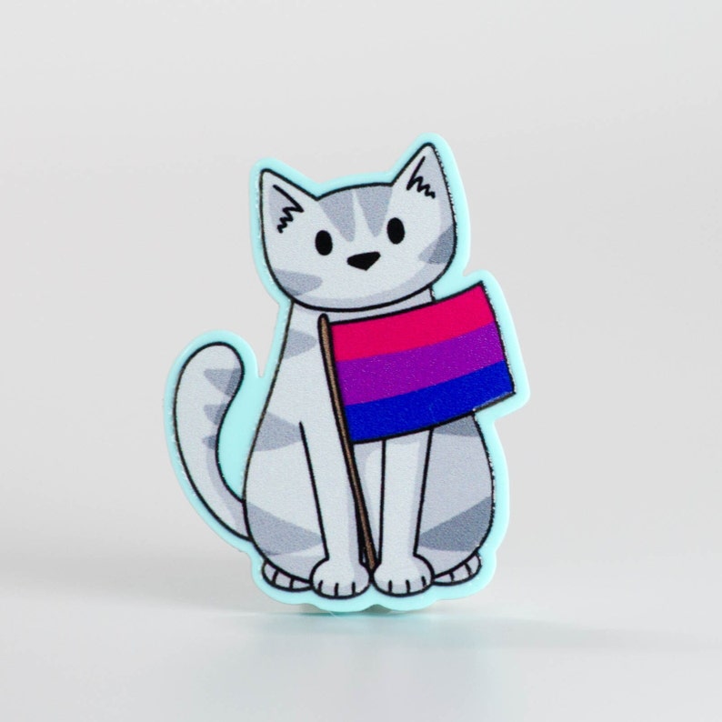 Pride Flag Cat Acrylic Pin Pride Rainbow / Progress / - Etsy