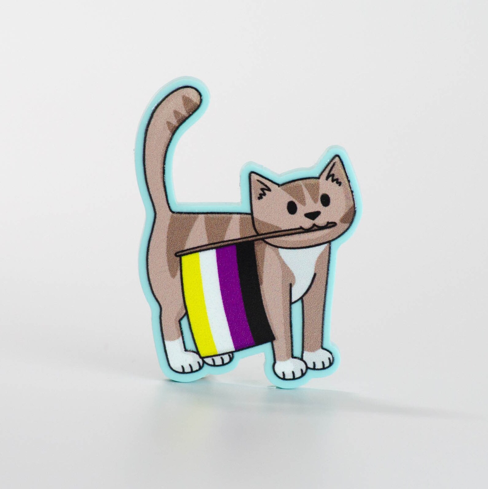 Pride Flag Cat Acrylic Pin Pride Rainbow / Progress / - Etsy