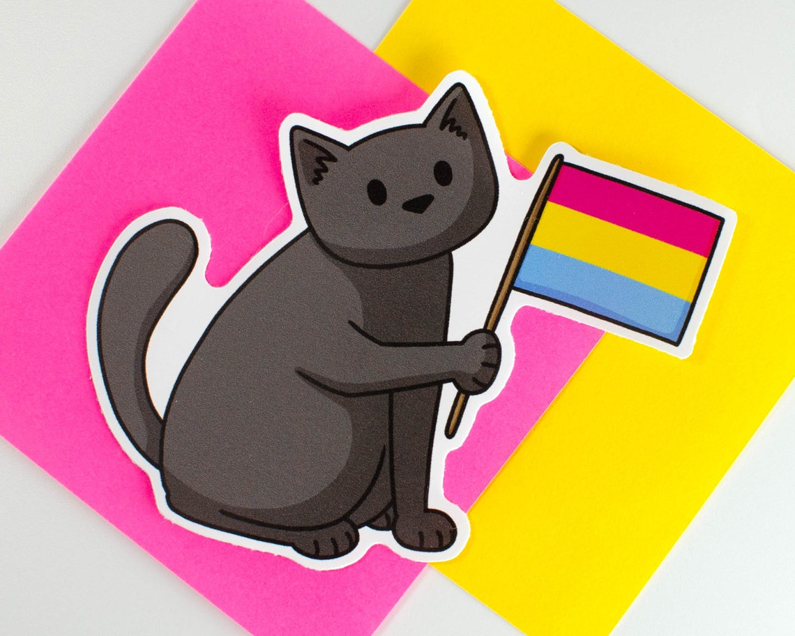 Pride Flag Cat Vinyl Sticker Pride Rainbow / Progress / - Etsy