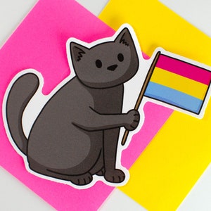 Pride Flag Cat Vinyl Sticker Pride Rainbow / Progress / - Etsy
