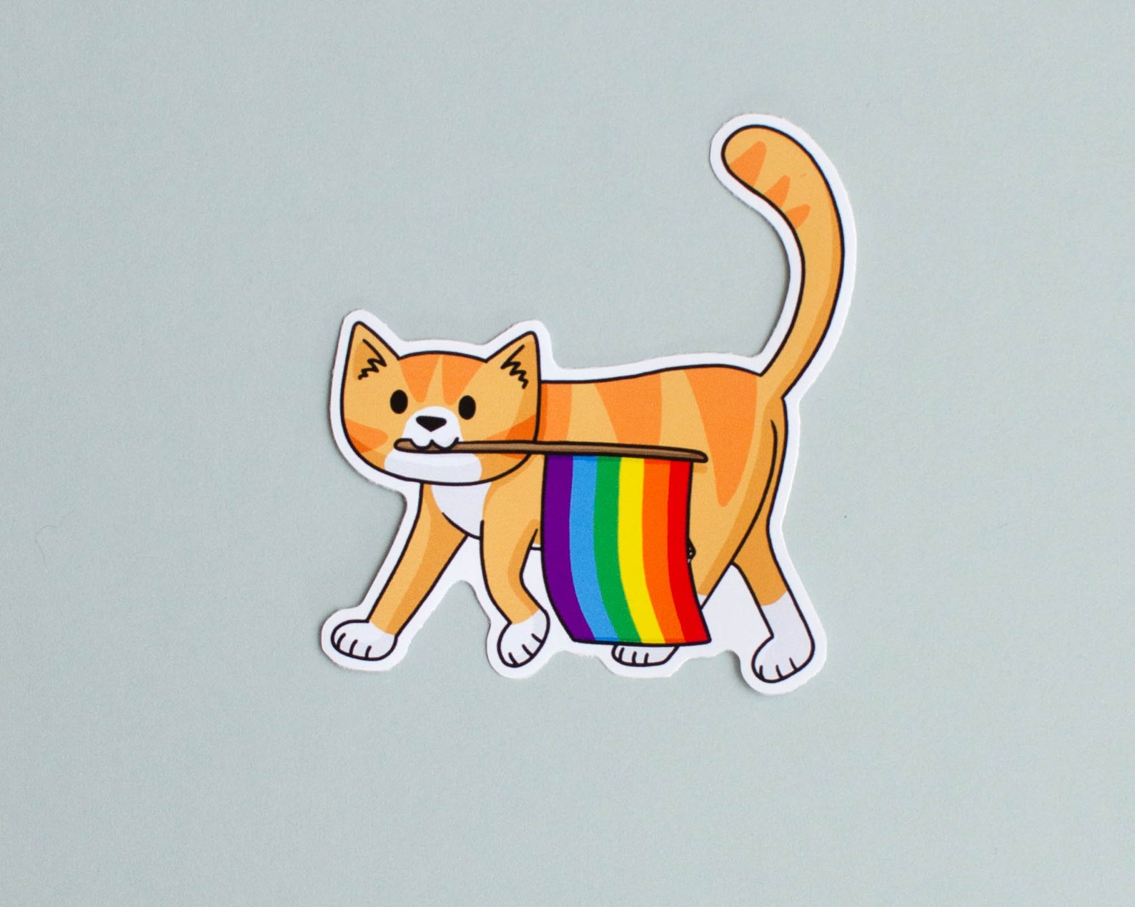 Pride Flag Cat - Vinyl Sticker - Pride Rainbow / Progress / Trans / Ace ...