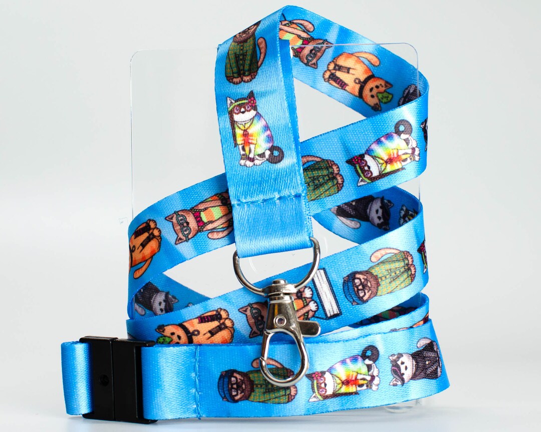 Cat Characters Lanyard Cats Kittens Hipster Goth Nerd Hippy Punk - Etsy