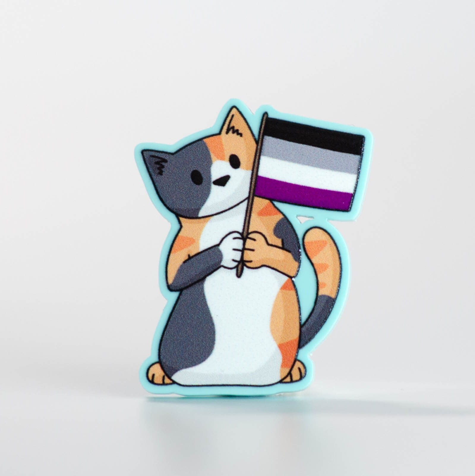Pride Flag Cat - Acrylic Pin - Pride Rainbow / Progress / Trans / Ace ...