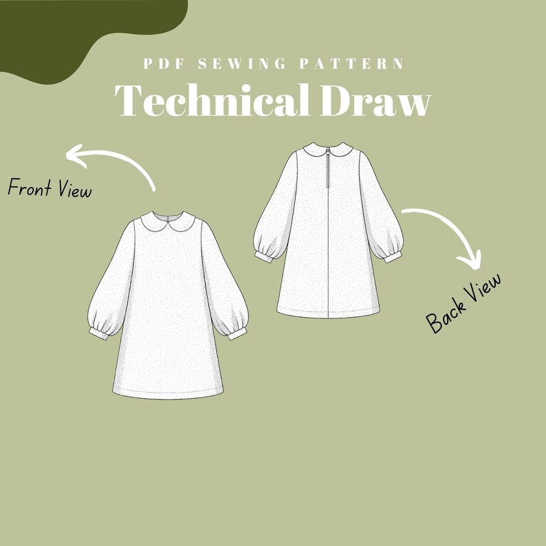 Girls Fleece Winter Dress Sewing Pattern – Peter Pan Collar, Bishop ...