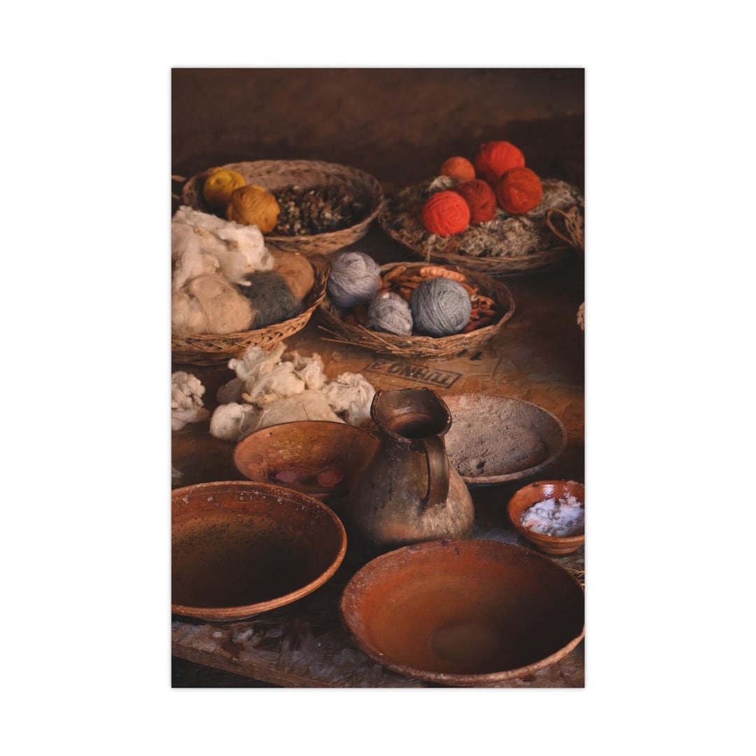 Peruvian Dye Pots Still Life Matte Poster | Rustic Kitchen Wall Art - Etsy