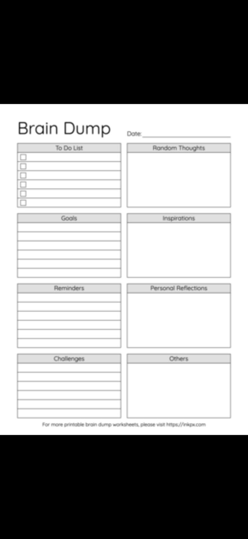 Stress Brain Dump Printable | Minimal Stress Relief Worksheet PDF ...