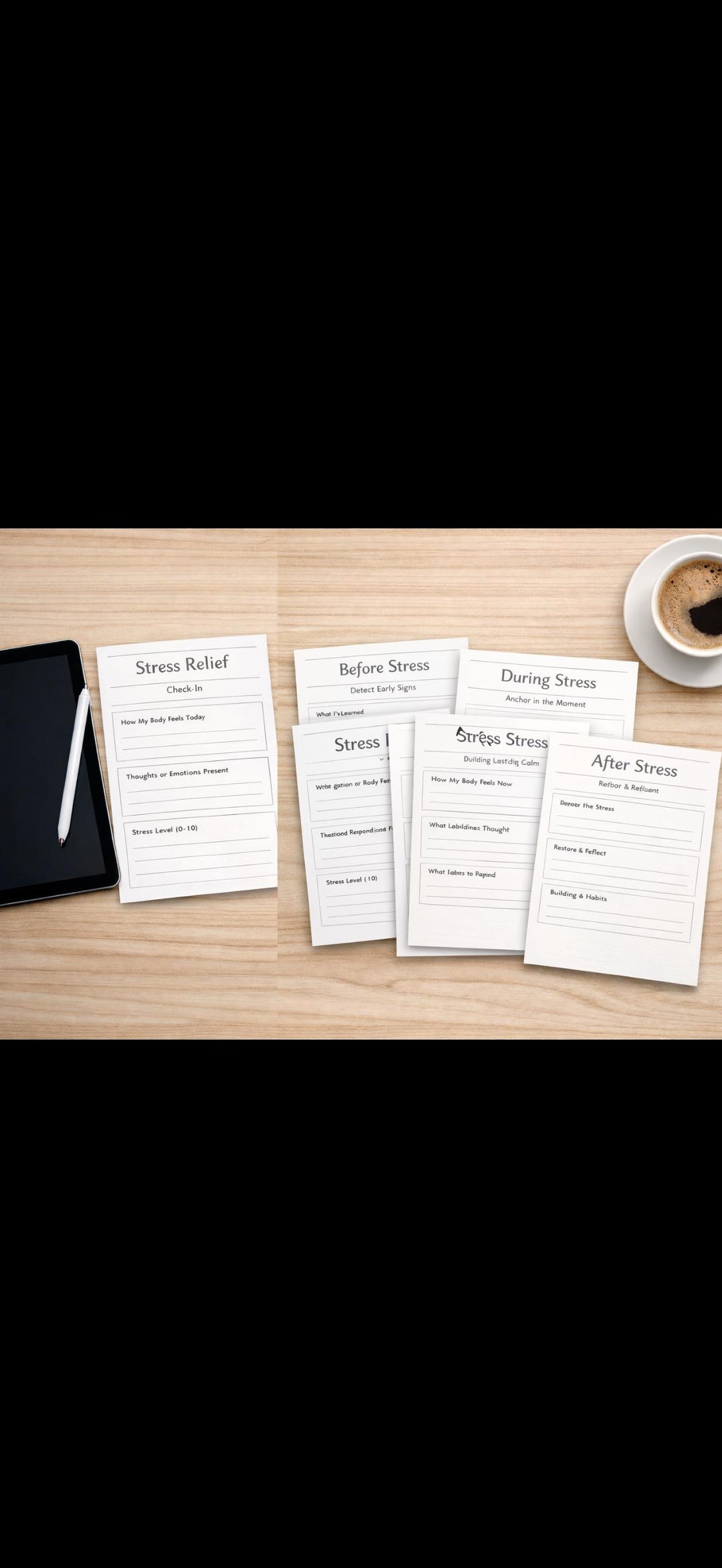 Stress Relief During Stress Worksheet | Stay Grounded Under Pressure ...