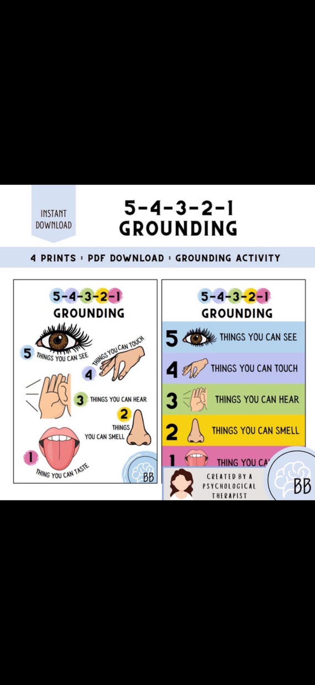 Sensory Grounding Check-in Worksheet | 5 Senses Reset for Calm ...