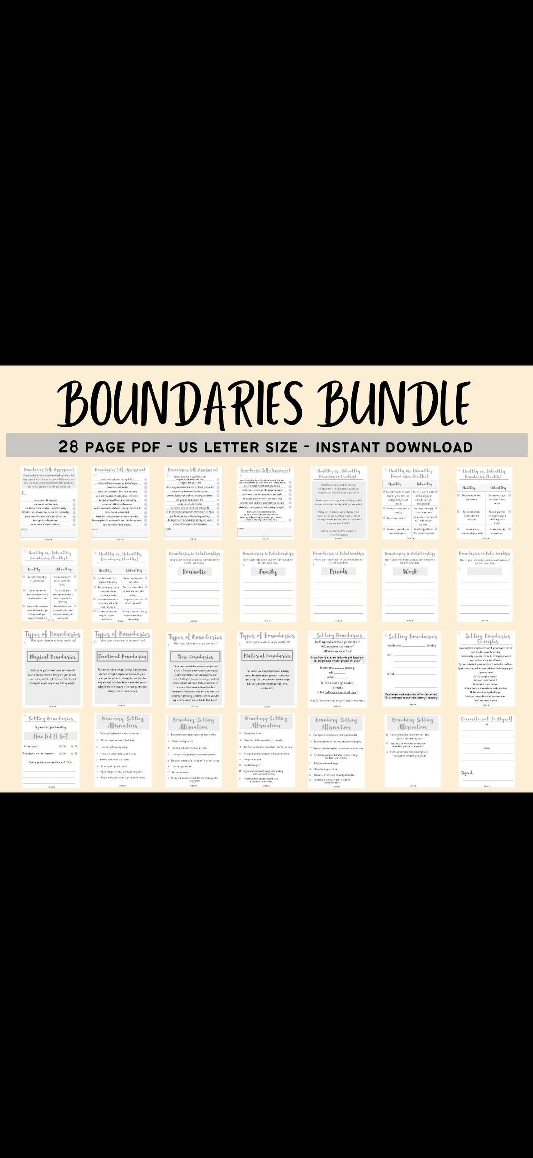 Emotional Boundaries Bundle Printable | Stop People Pleasing & Say No ...