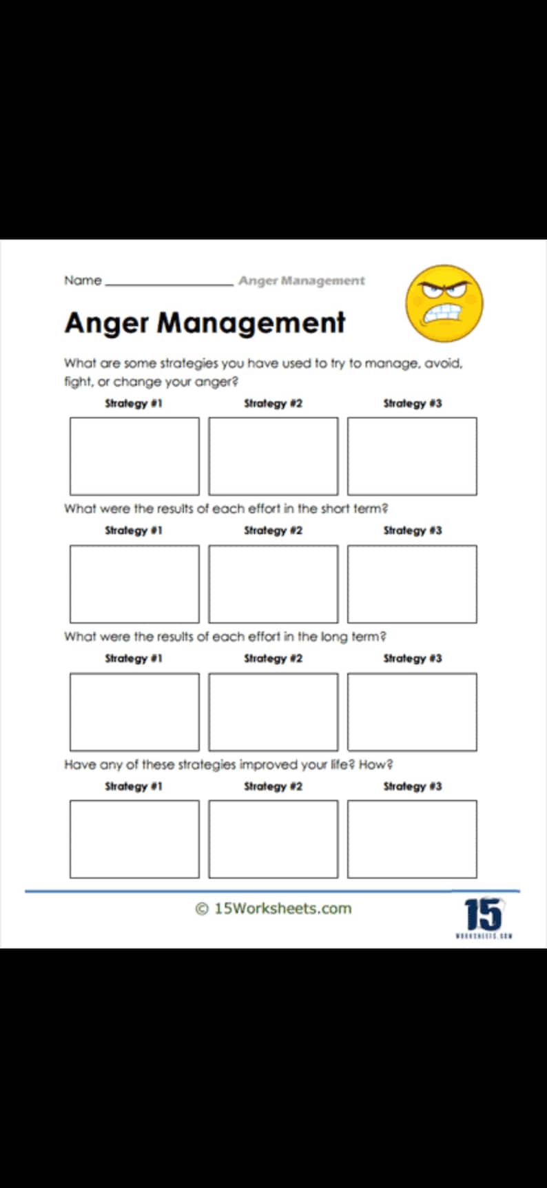 Anger Reset Check-In Worksheet | Regulate Anger Before Reacting ...