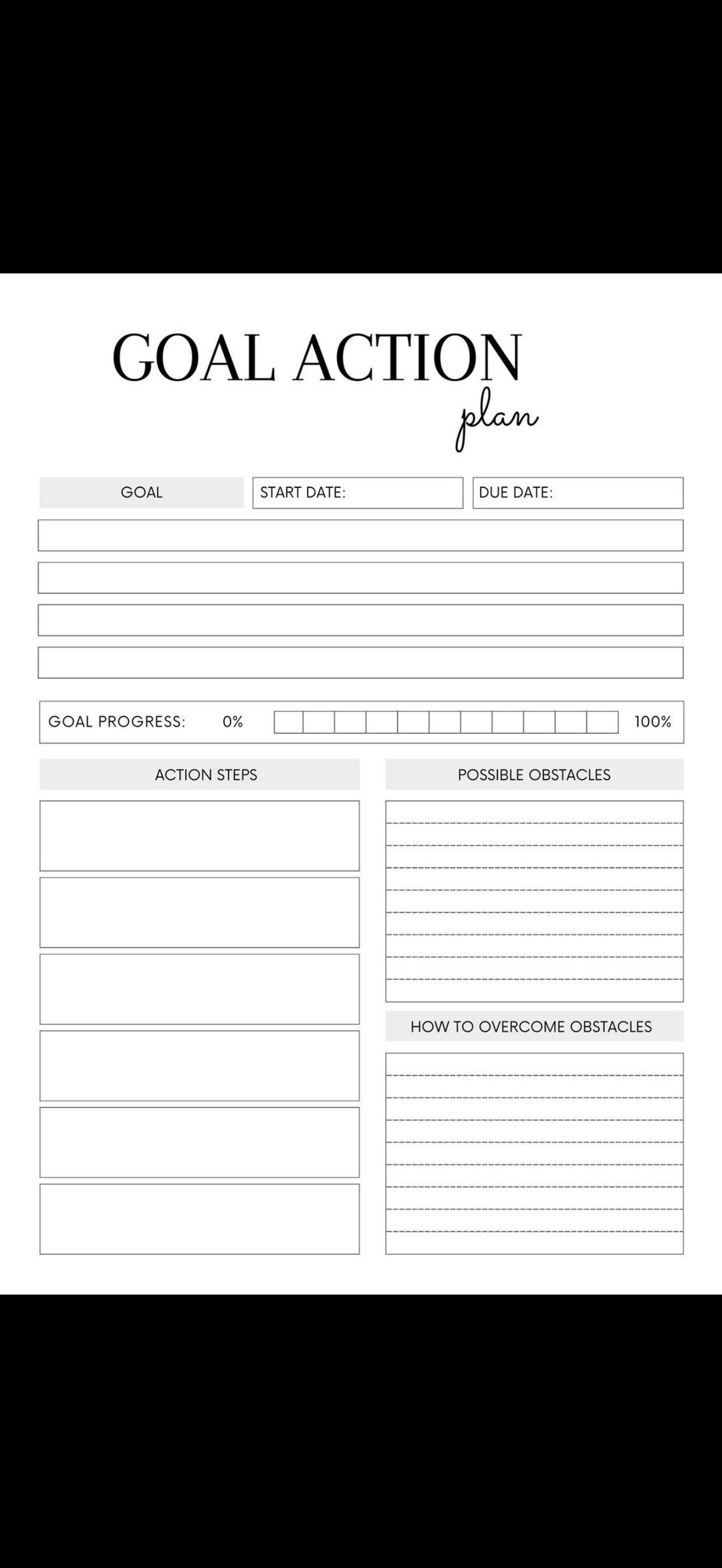 Weekly Goals Sheet Printable One Page Weekly Goal Planner Focus ...