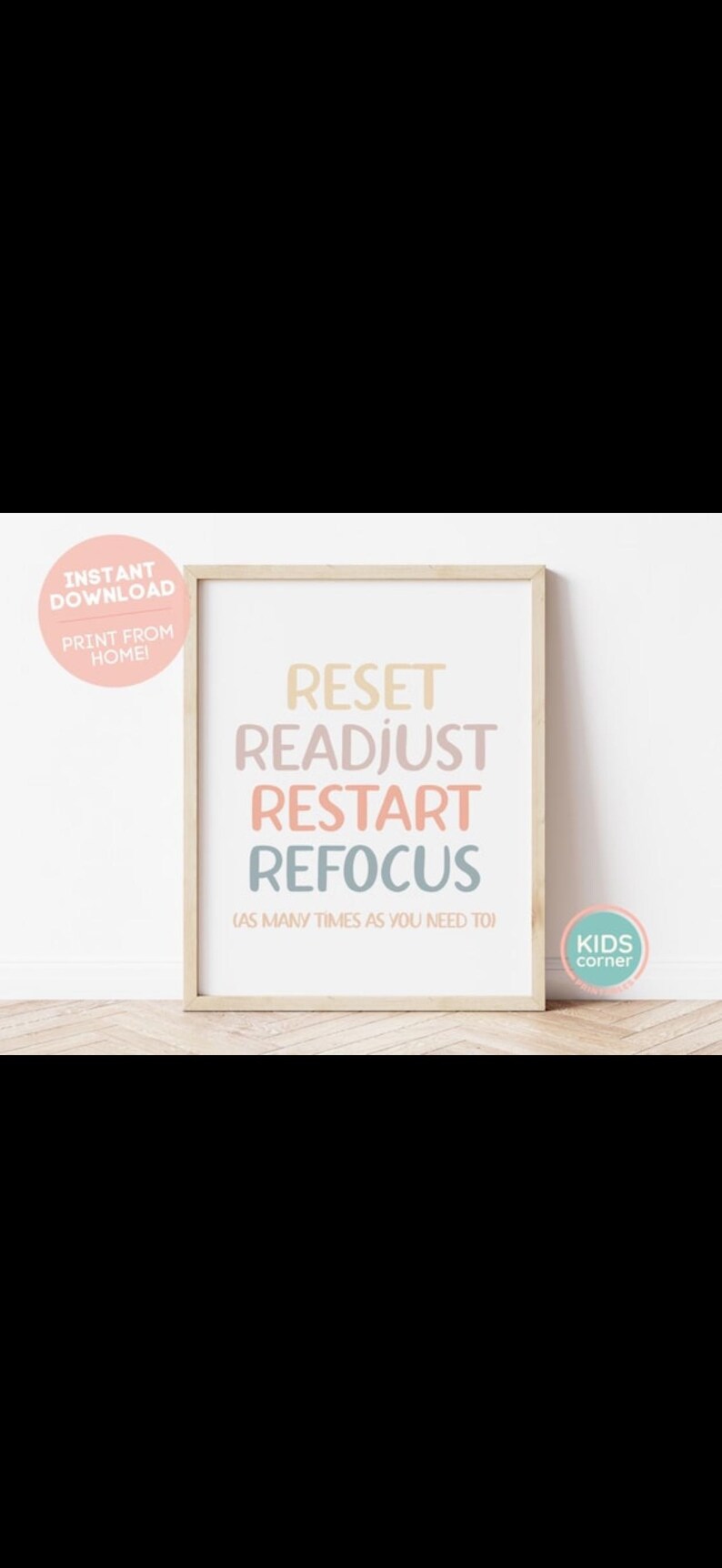Mental Reset Refocus Printable | Regain Focus Worksheet PDF | Clear ...