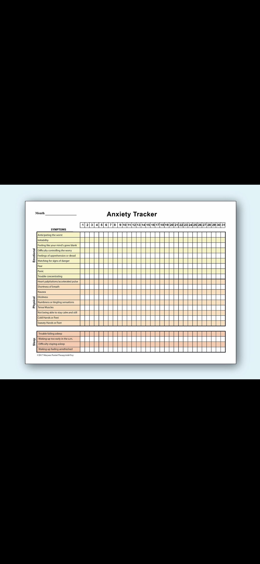 Weekly Sleep Anxiety Check-in Worksheet | Reflect on Night Anxiety ...